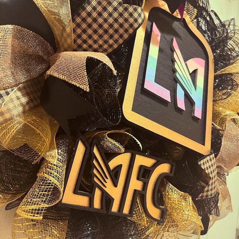 22” LAFC Pride Deco Mesh Soccer Wreath - Etsy