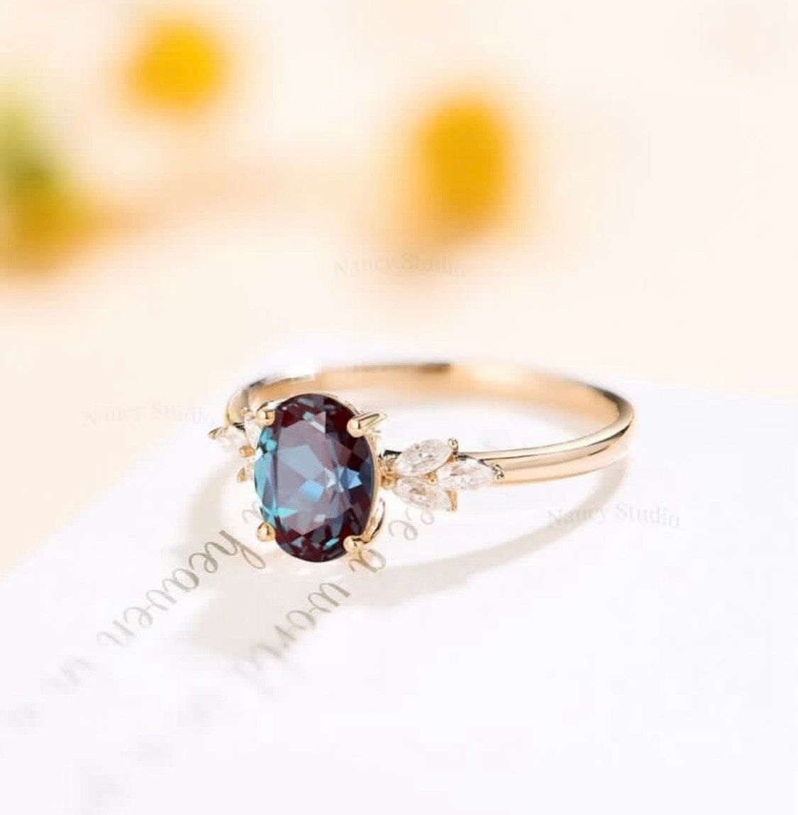 Vintage Alexandrite Ring, Natural Alexandrite Ring, Genuine Alexandrite ...