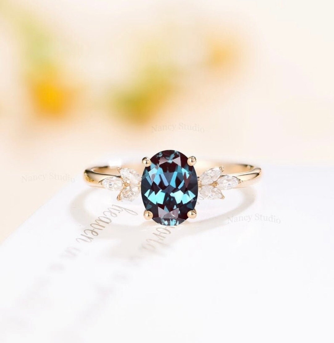 Vintage Alexandrite Ring, Natural Alexandrite Ring, Genuine Alexandrite ...