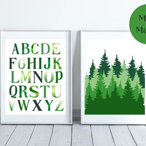Alphabet Poster | Watercolor Alphabet Poster | Number Poster | ABC ...