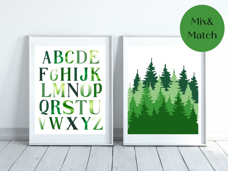 Alphabet Poster | Watercolor Alphabet Poster | Number Poster | ABC ...