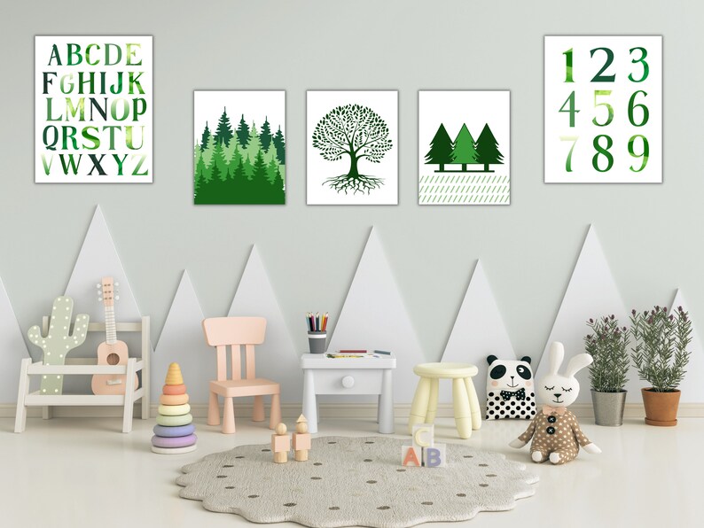 Alphabet Poster Watercolor Alphabet Poster Number Poster - Etsy