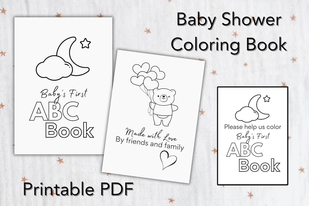 Baby Shower Alphabet Book | Alphabet Coloring Page | Printable Alphabet ...