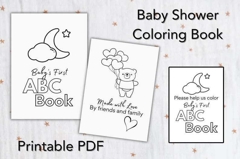 Baby Shower Alphabet Book | Alphabet Coloring Page | Printable Alphabet ...