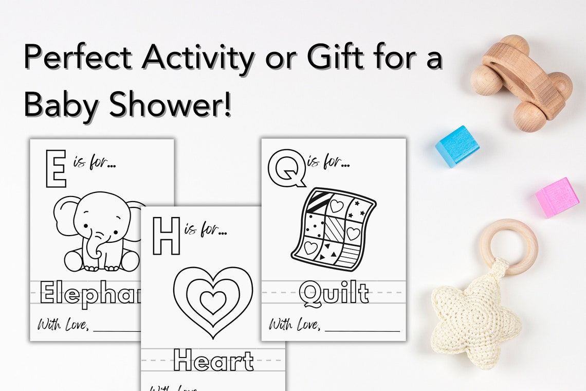 Baby Shower ABC Book Alphabet Coloring Pages Alphabet Poster Baby ...