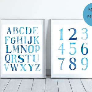 Alphabet Poster | Sea Life Nursery Wall Art | Watercolor Alphabet ...