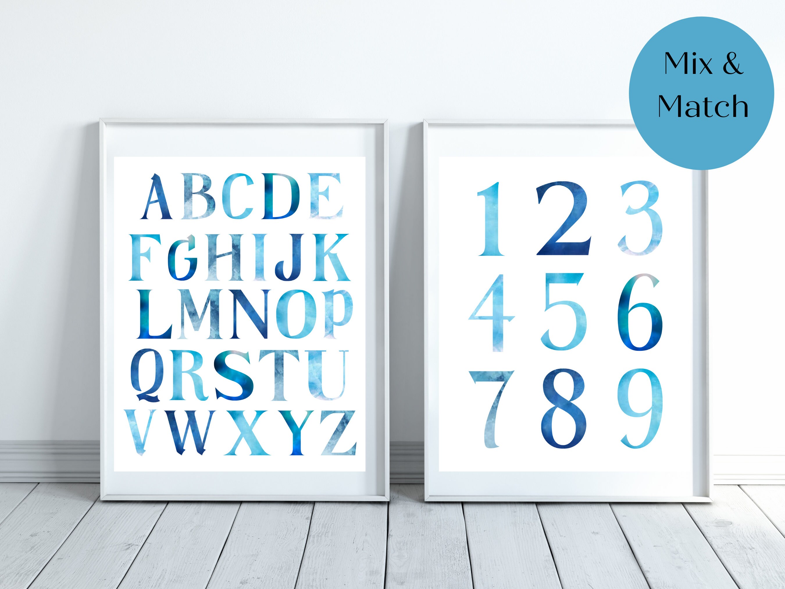 Alphabet Poster | Sea Life Nursery Wall Art | Watercolor Alphabet ...
