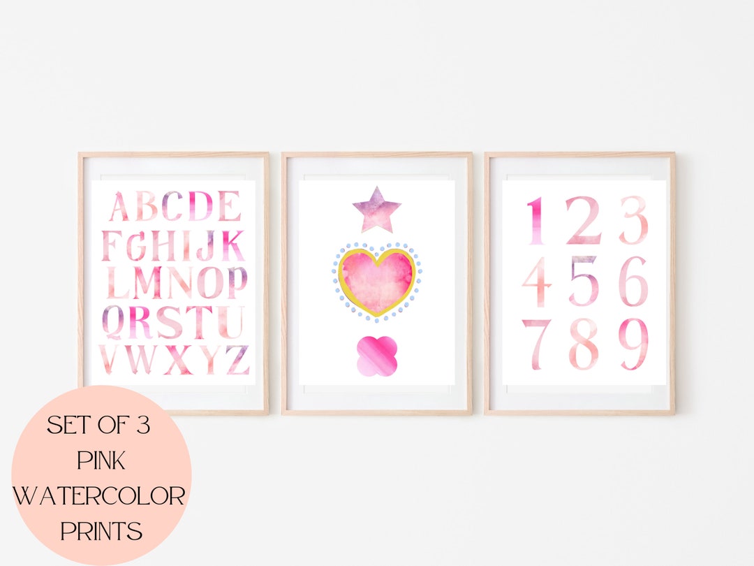 Alphabet Poster | Watercolor Alphabet Poster | Number Poster | ABC ...