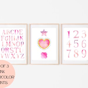Alphabet Poster | Watercolor Alphabet Poster | Number Poster | ABC ...