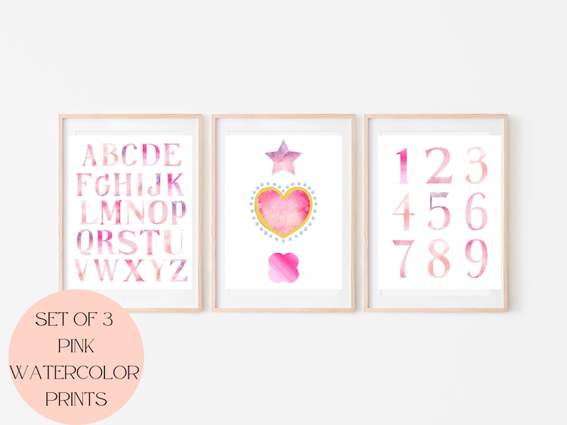 Alphabet Poster | Watercolor Alphabet Poster | Number Poster | ABC ...