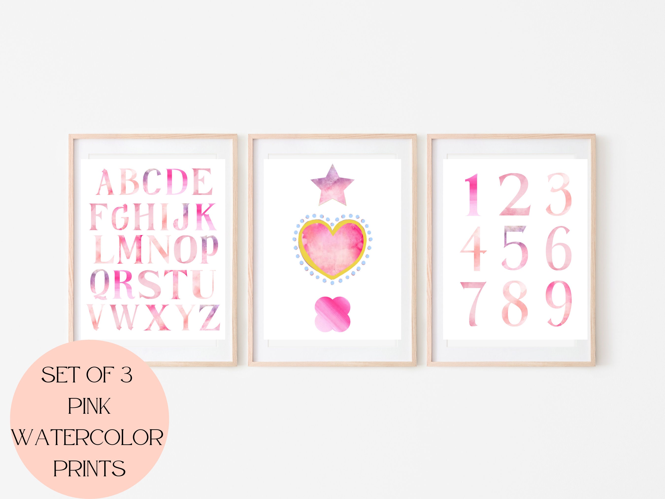Alphabet Poster | Watercolor Alphabet Poster | Number Poster | ABC ...