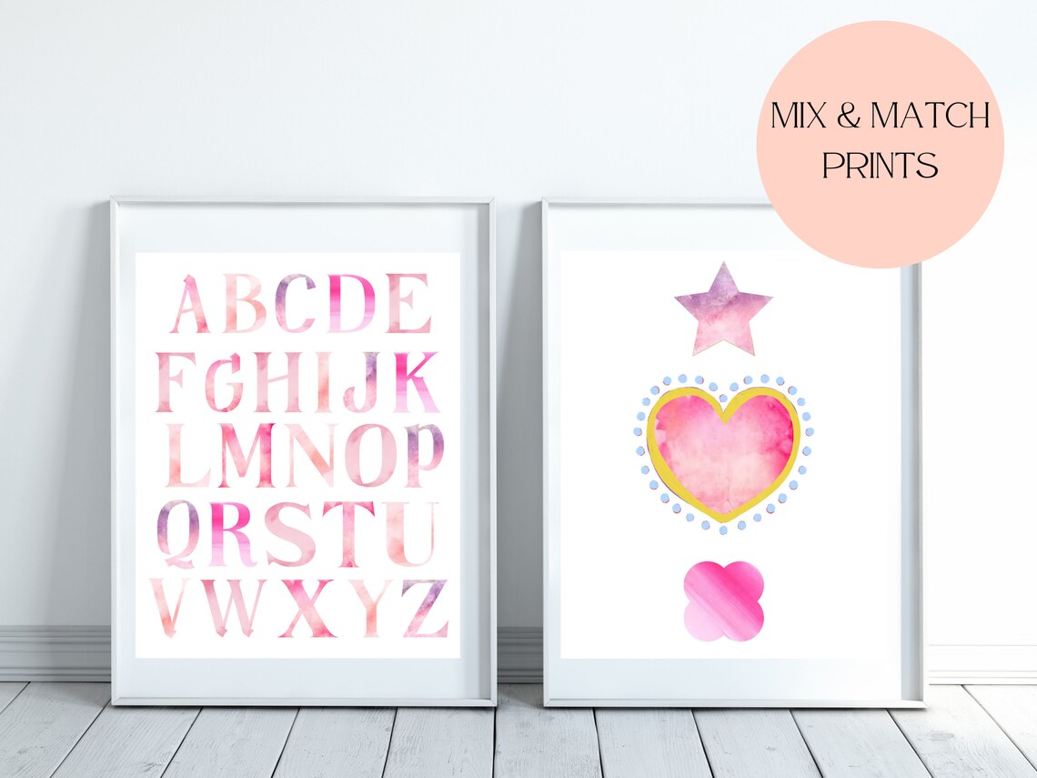 Alphabet Poster | Watercolor Alphabet Poster | Number Poster | ABC ...