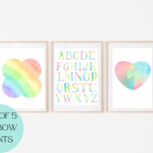 Alphabet Poster | Watercolor Alphabet Poster | Number Poster | ABC ...