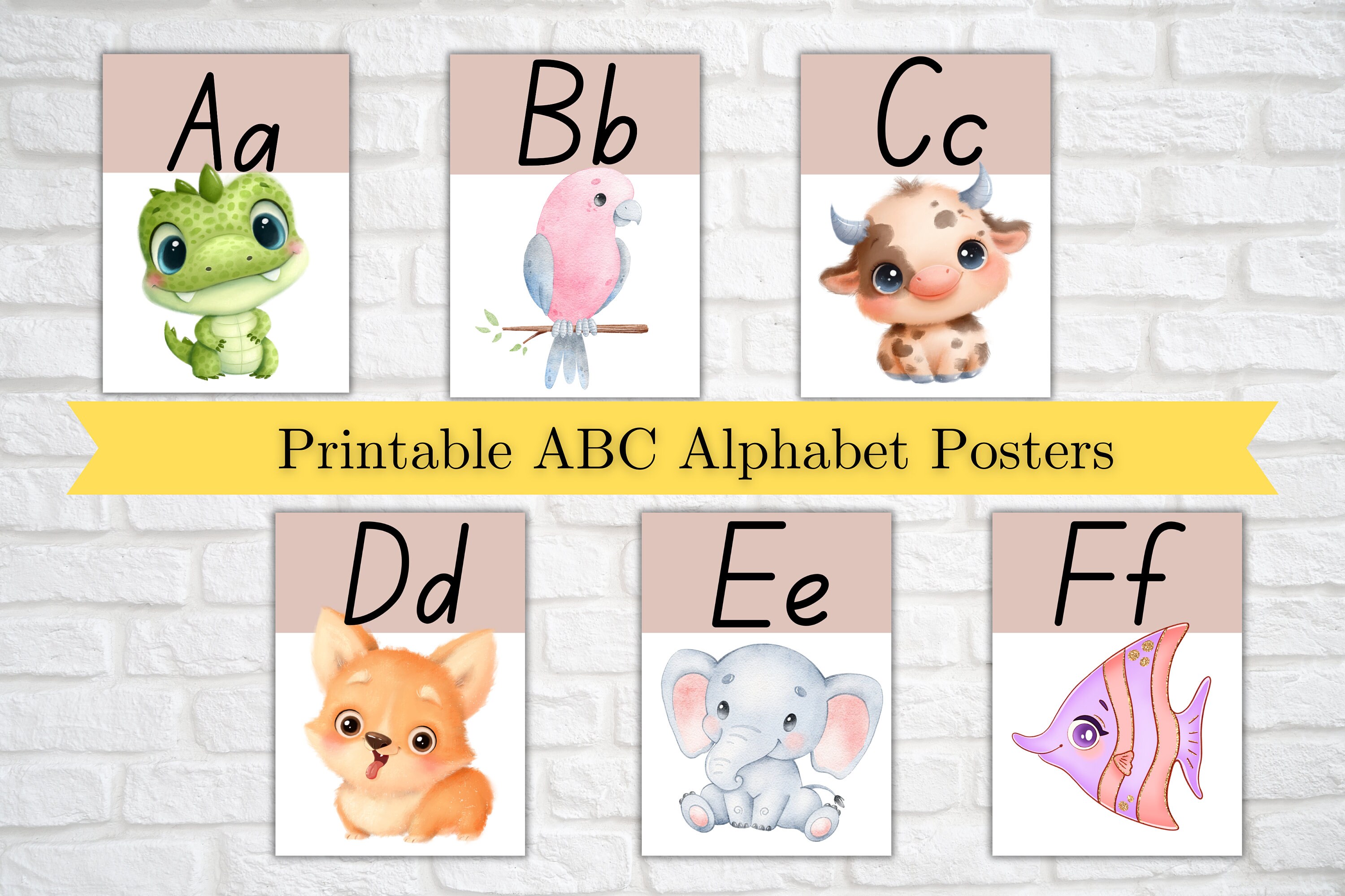 ABC Poster Kids Preschool Learning Posters Alphabet Poster Animal ...