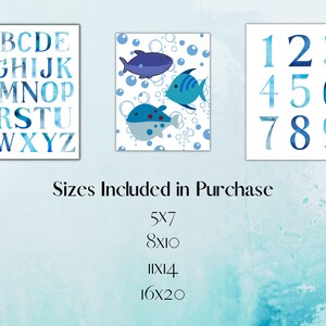 Alphabet Poster | Sea Life Nursery Wall Art | Watercolor Alphabet ...