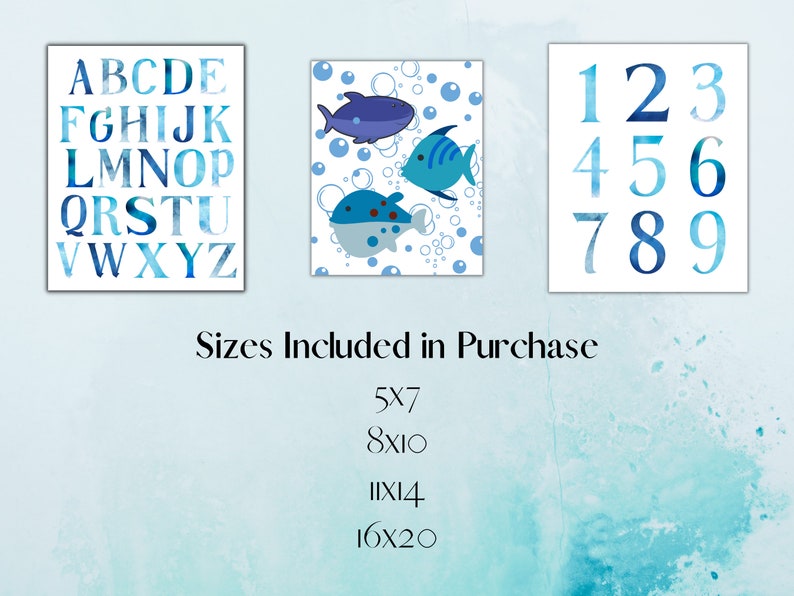 Alphabet Poster | Sea Life Nursery Wall Art | Watercolor Alphabet ...