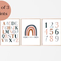 Alphabet Poster Watercolor Alphabet Poster Number Poster ABC Poster ...