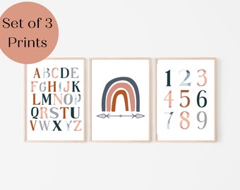 Alphabet Poster | Watercolor Alphabet Poster | Number Poster | ABC ...