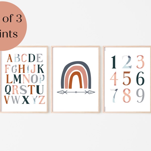 Alphabet Poster Watercolor Alphabet Poster Number Poster ABC Poster ...