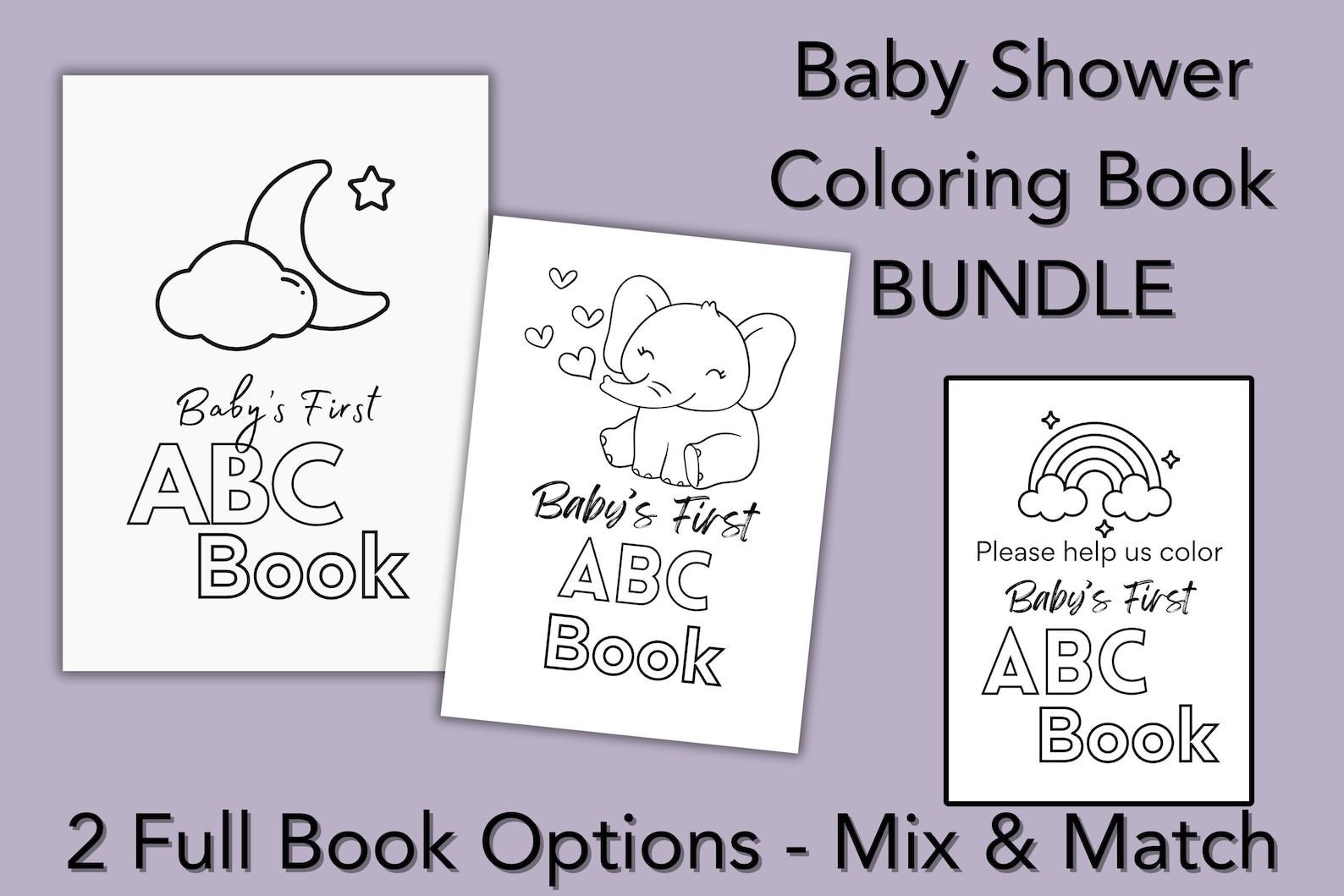 Printable Coloring Book Bundle | Baby Shower Alphabet Book | Alphabet ...