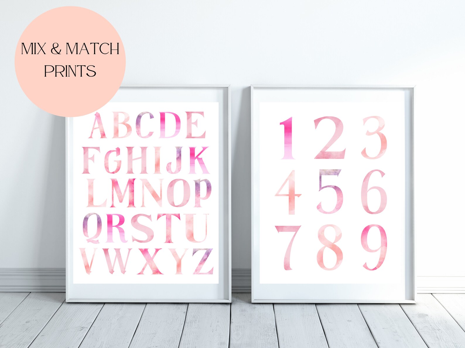 Alphabet Poster | Watercolor Alphabet Poster | Number Poster | ABC ...