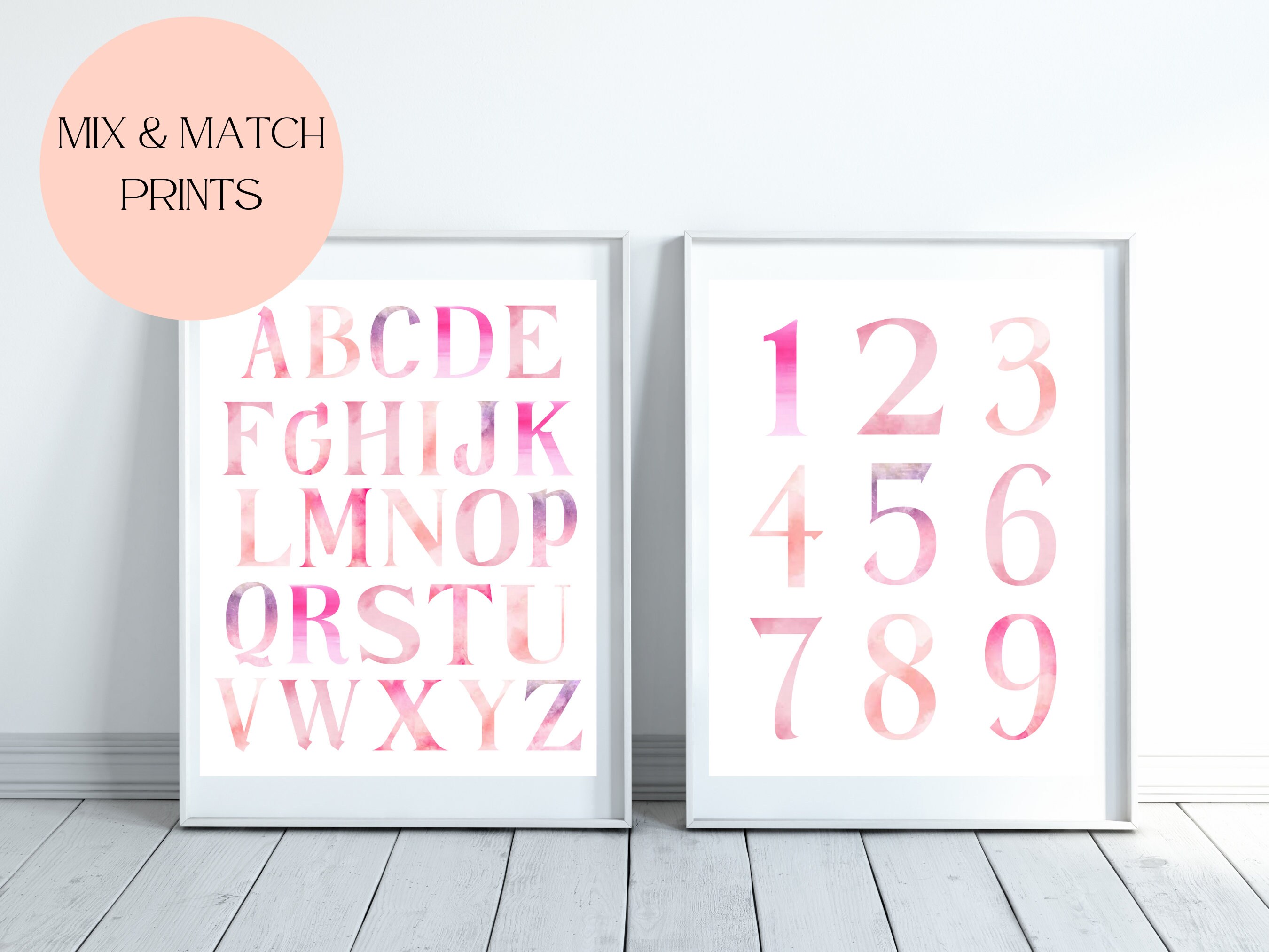 Alphabet Poster | Watercolor Alphabet Poster | Number Poster | ABC ...