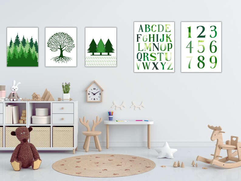 Alphabet Poster Watercolor Alphabet Poster Number Poster - Etsy