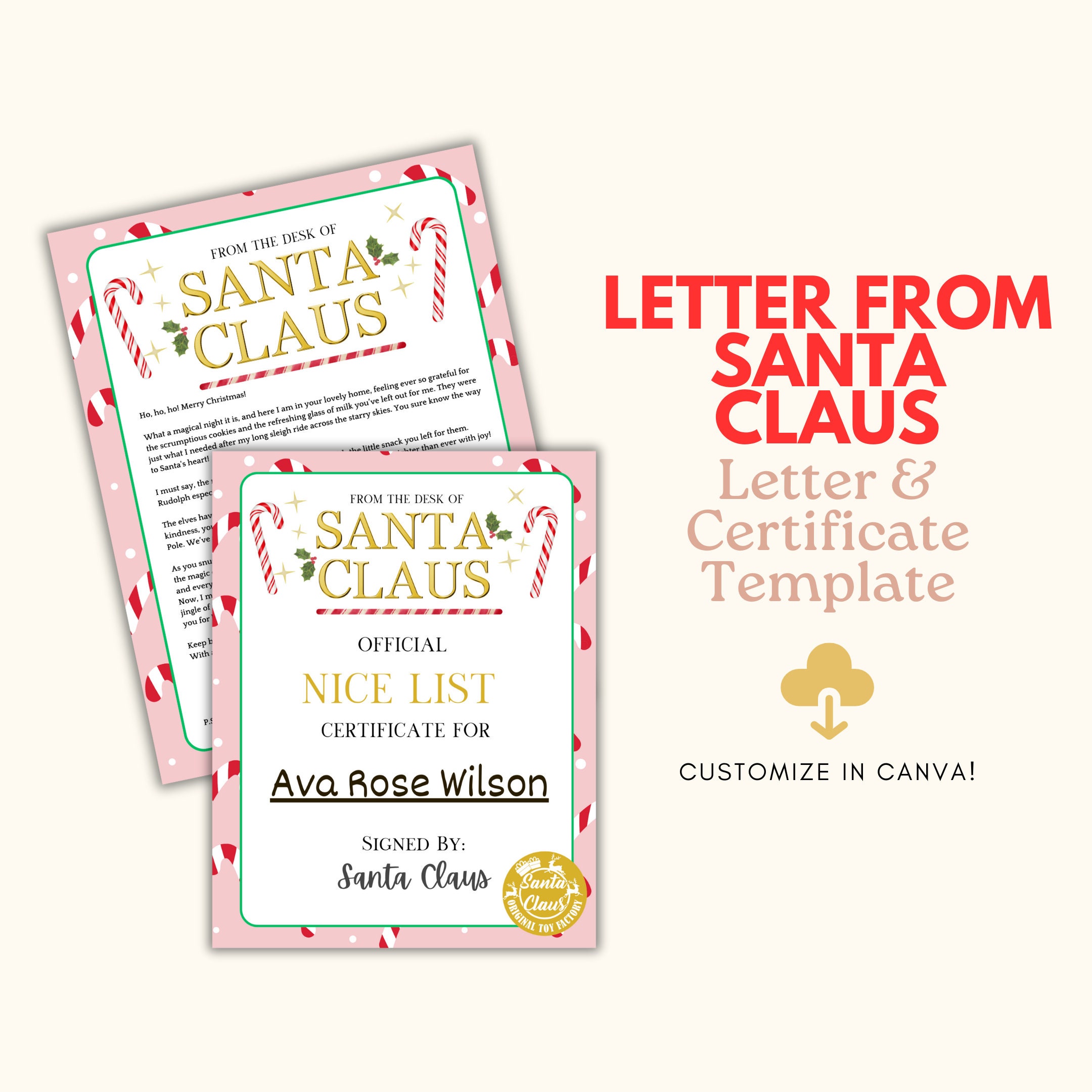 Letter From Santa Secret Santa Ideas Santa Letters Nice - Etsy