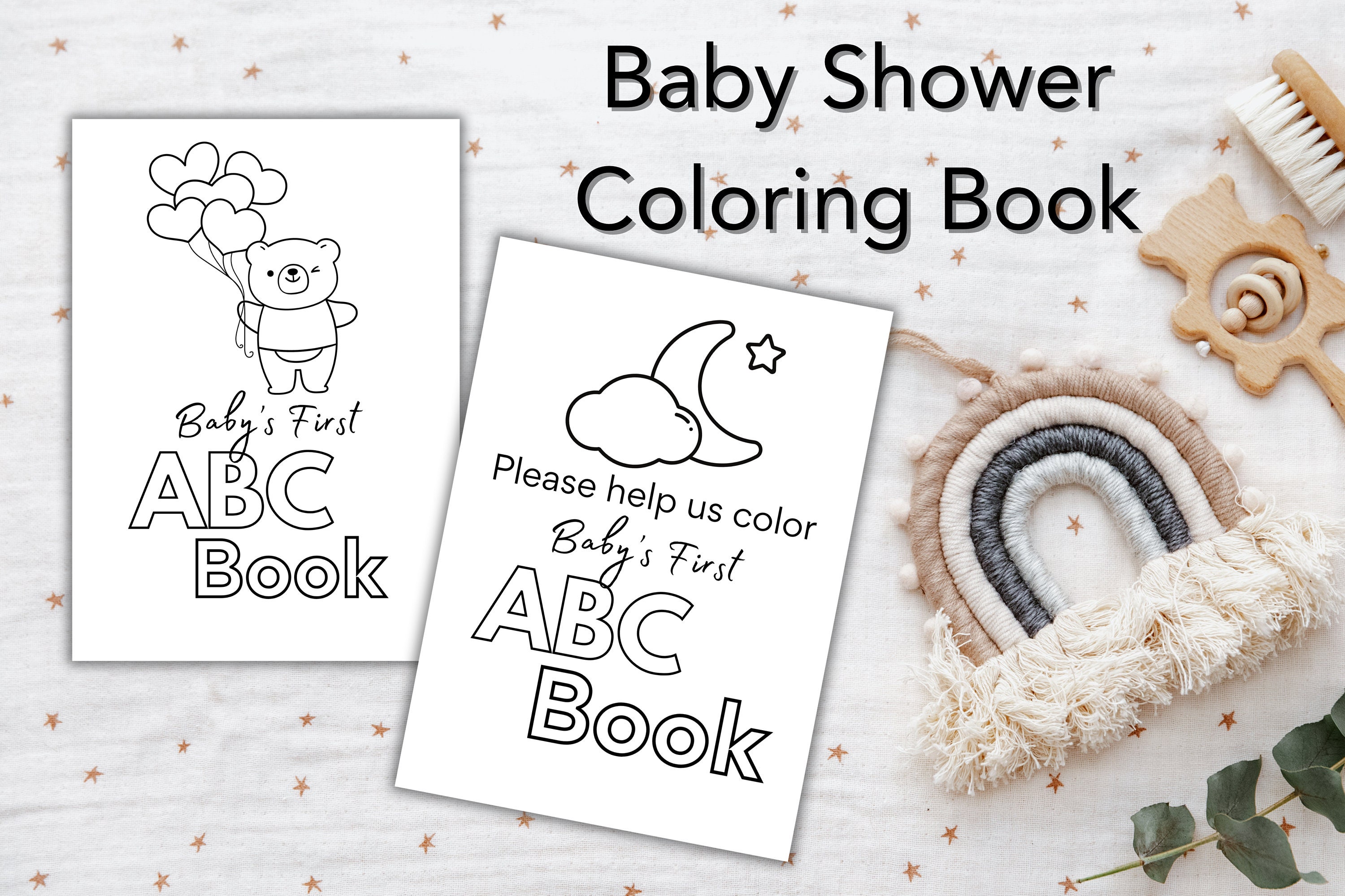 Baby Shower Alphabet Book | Alphabet Coloring Page | Printable Alphabet ...