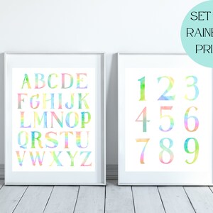 Alphabet Poster | Watercolor Alphabet Poster | Number Poster | ABC ...