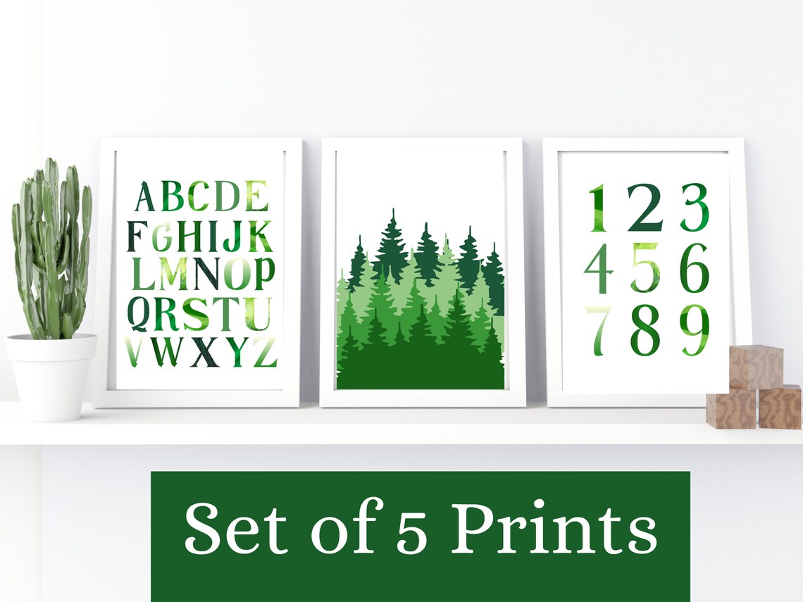 Alphabet Poster Watercolor Alphabet Poster Number Poster - Etsy
