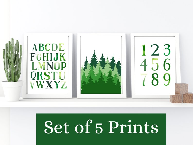 Alphabet Poster | Watercolor Alphabet Poster | Number Poster | ABC ...