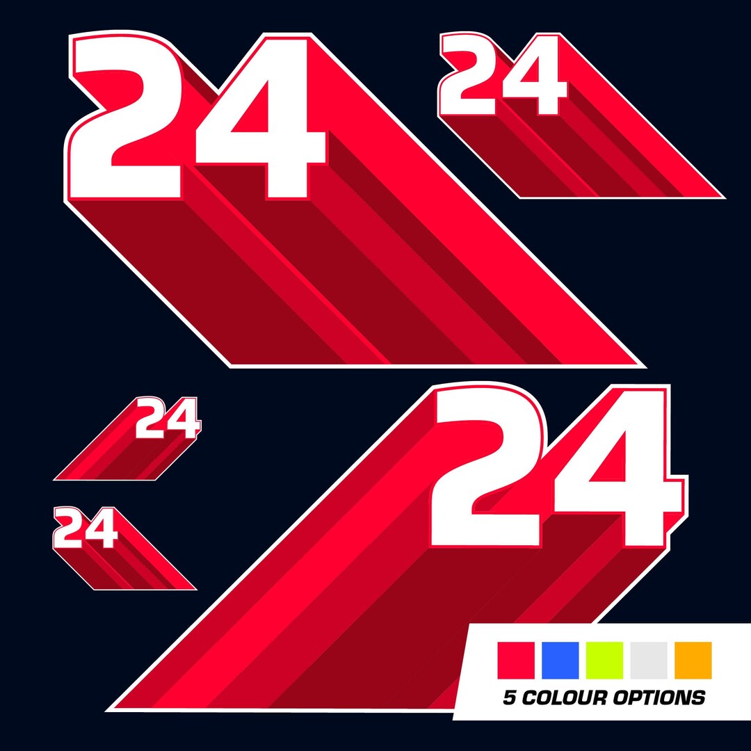 No.24 Racing Numbers Pack - Etsy