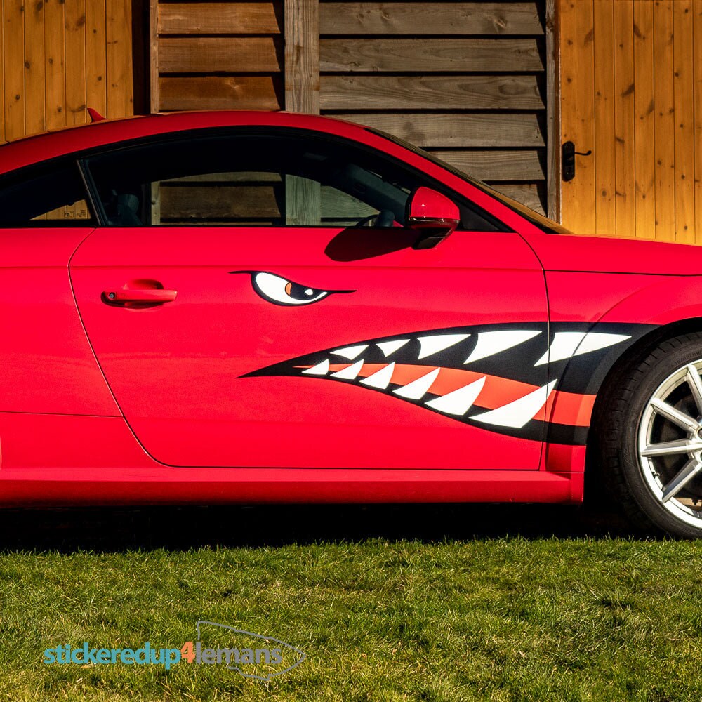 Large Shark Teeth Car Sticker Set | Etsy