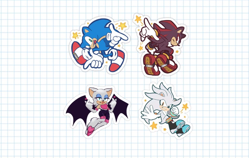 Hedgehog Sonic Adventure Stickers Shadow 3" - Etsy UK