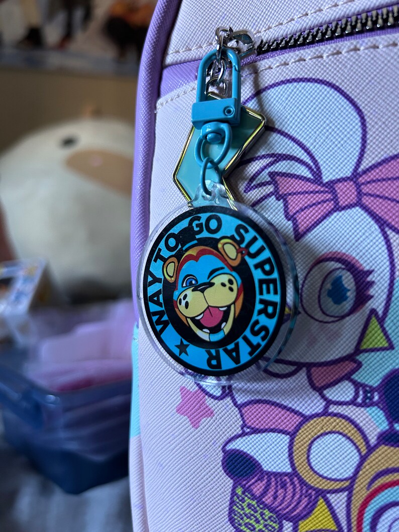 FNAF SECURITY BREACH Freddy Fazbear Way to Go Superstar Keychain Charm ...