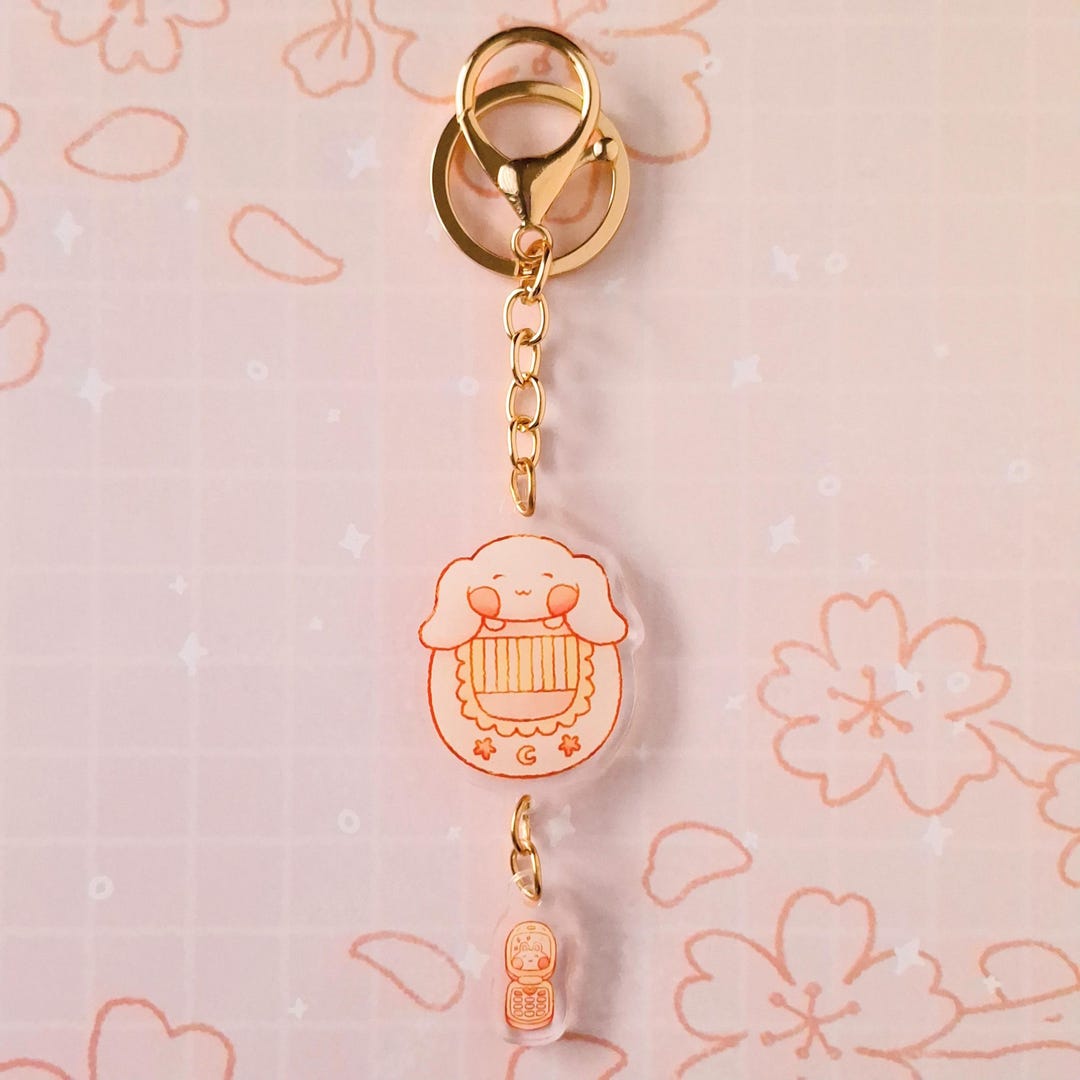 Chibi Kawaii Sakura Gasha Keychain - Cute Acrylic Accessory for Bags ...