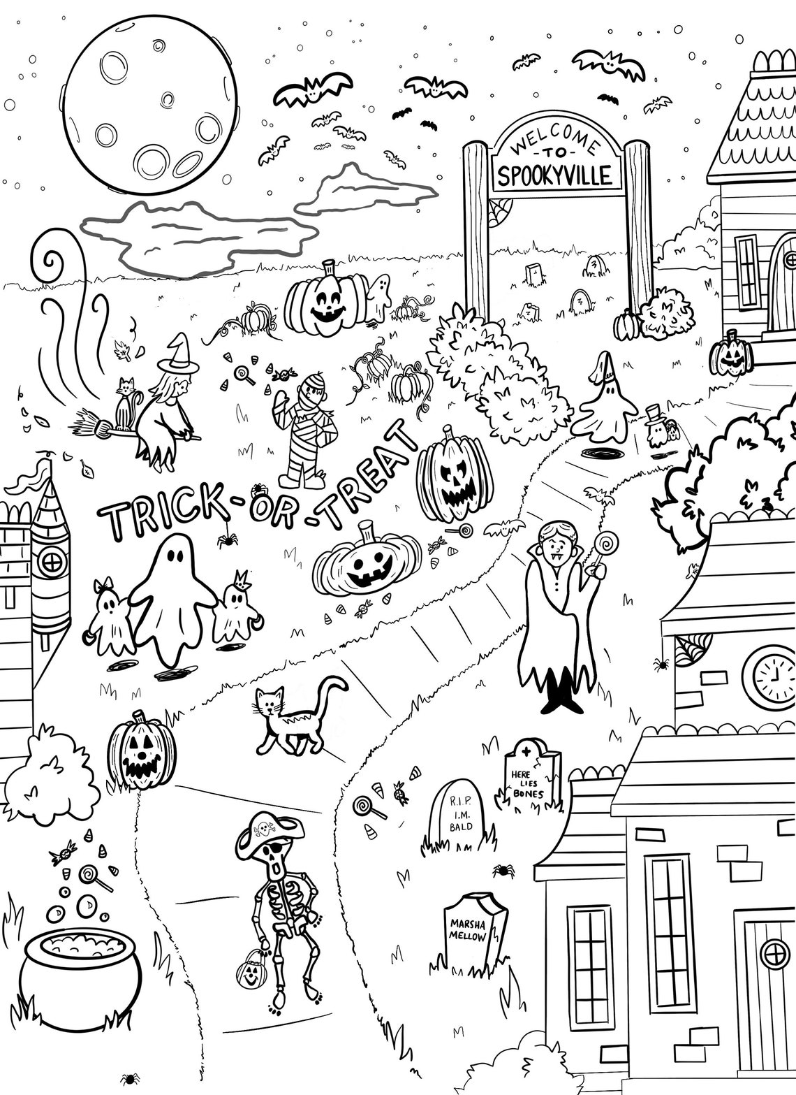 Halloween Activity Placemat Printable/2 Sizes/instant Download - Etsy