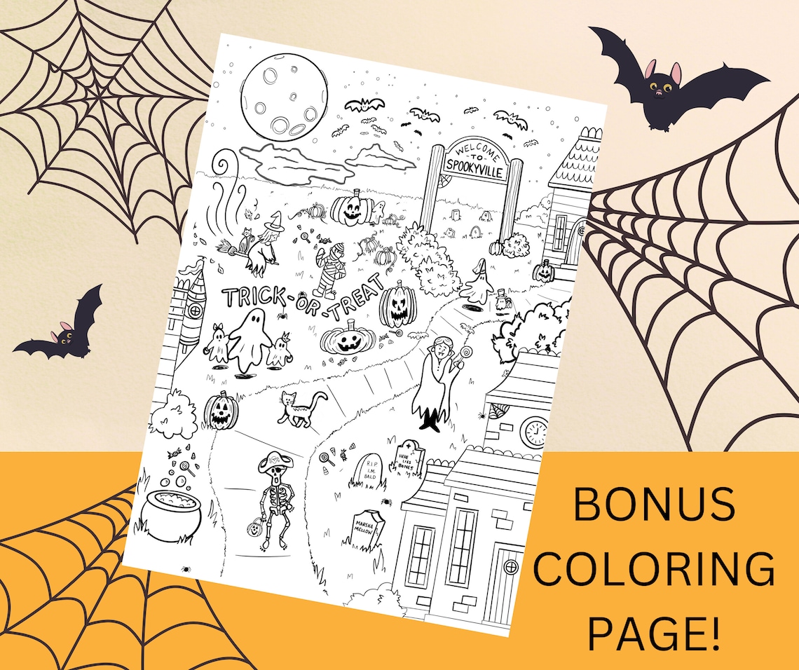 Halloween Activity Placemat Printable/2 Sizes/instant Download - Etsy