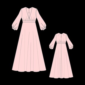 Plunging V Neck High Waist Prom Dress Sewing Pattern,ladies Size : US 2 ...