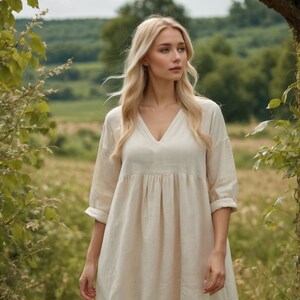 Gathered Deep V-neck Dress Sewing Pattern: US 2-30 (A0-A4-US Letter ...