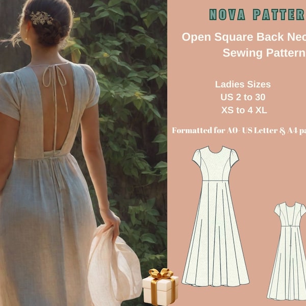 Backless Dress Pattern - Etsy