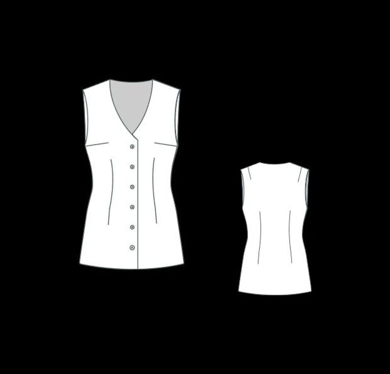 Fitted Waistcoat Sewing Pattern for Women, Tailored Button Front Vest ...