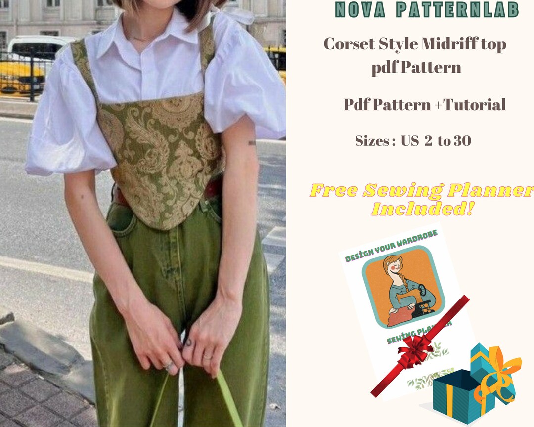 Stays Corset Top Sewing Patternmidriff Corset Top - Etsy