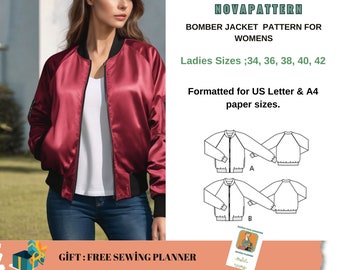 Women's Ollie Bomber Jacket PDF Sewing Pattern - Etsy