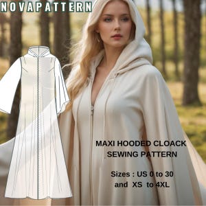 Maxi Medieval Cloak Sewing Pattern, Fantasy Cape, Elven Cape,magical ...