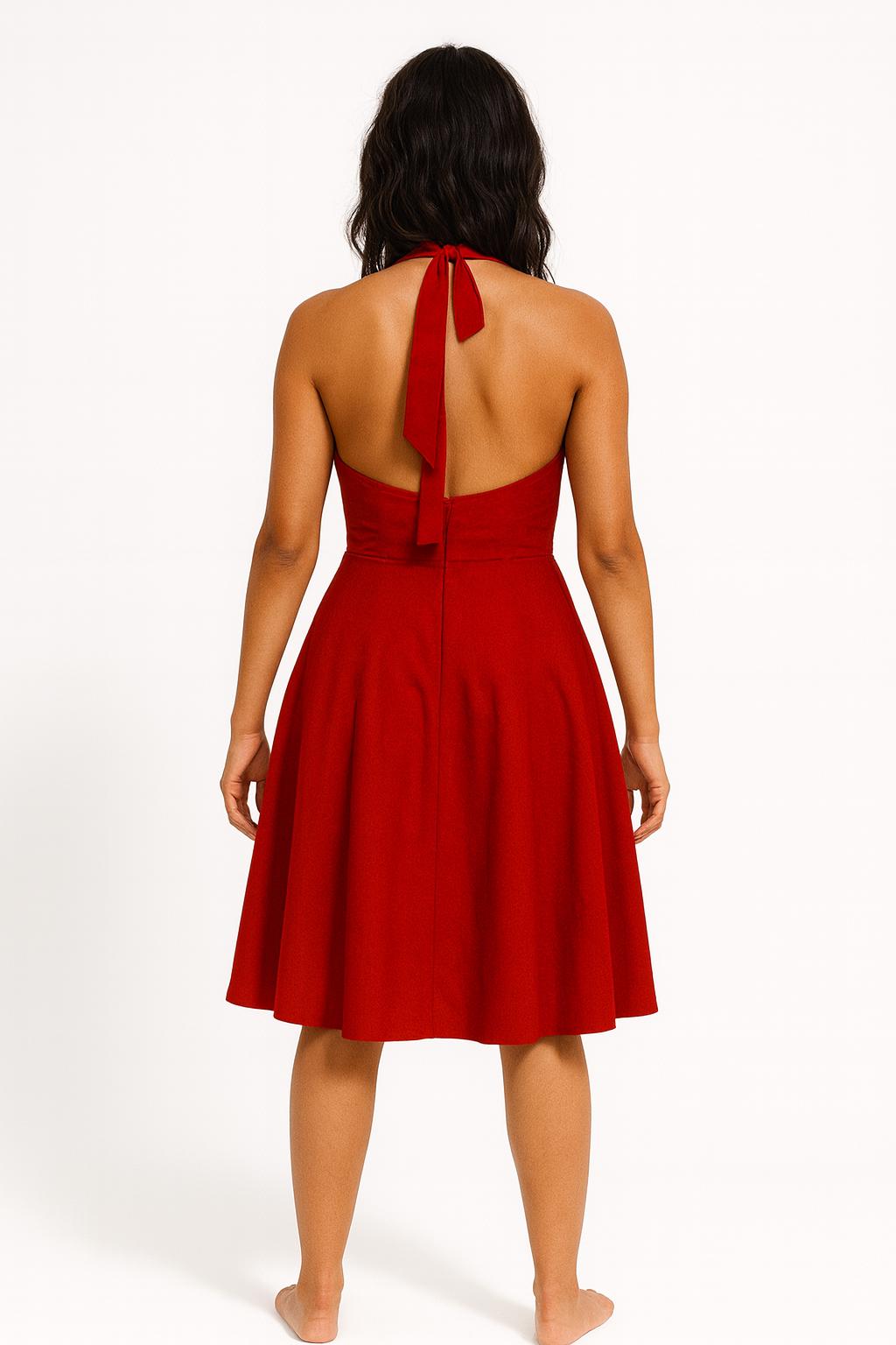 Halter Neck Dress Sewing Pattern | Open Back Summer Dress | Fit and ...