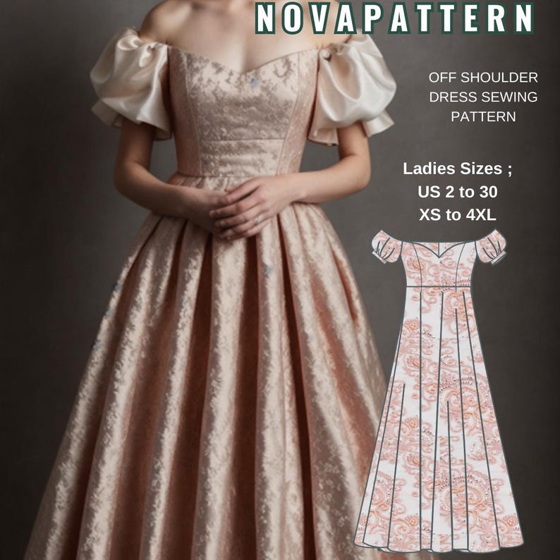 Formal Maxi Dress Sewing Pattern: US Size 2-30, XS-4XL (PDF Pattern) - Etsy