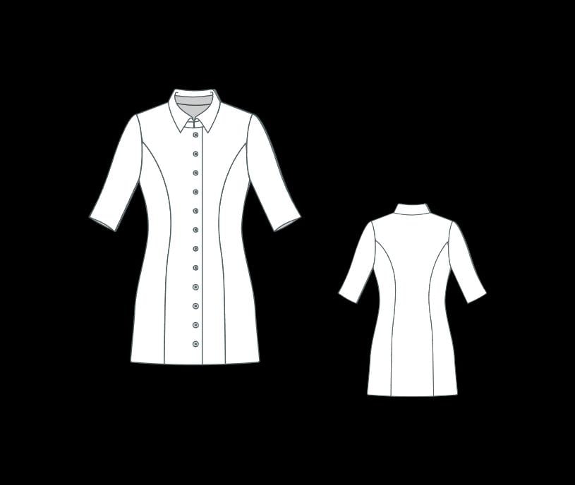 Button Down Dress Sewing Pattern | Long Sleeve Shirt Dress | Elegant ...