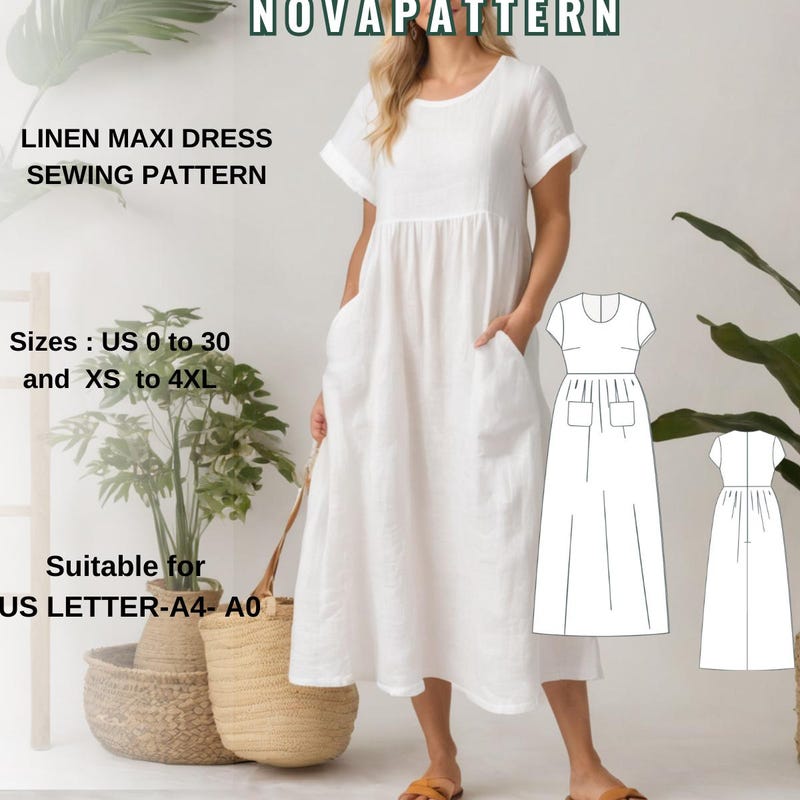 Linen Dress Pattern - Etsy